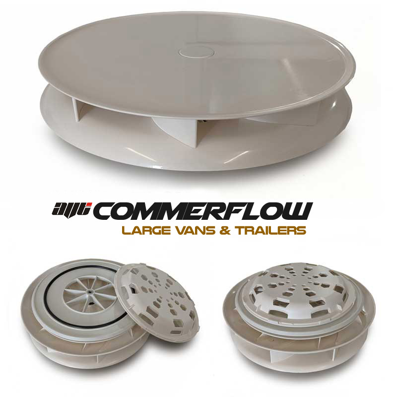 COMMERFLOW Low Profile TRUCK Spinning Van Roof Vent Air Extractor ...